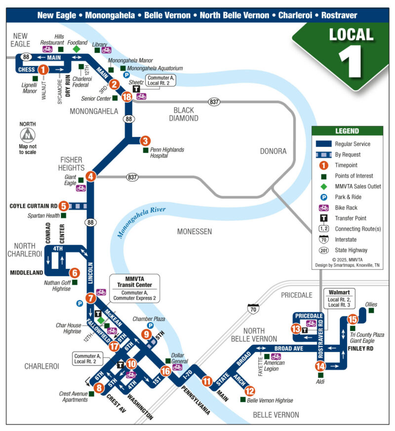 Local 1 – Mid Mon Valley Transit